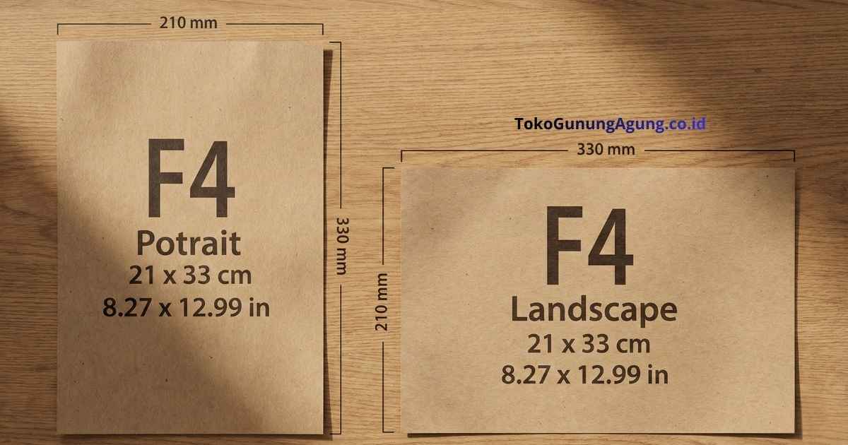 Ukuran Kertas F4 (Folio) Dalam CM, MM, Inci, Dan Cara Setting Di Word